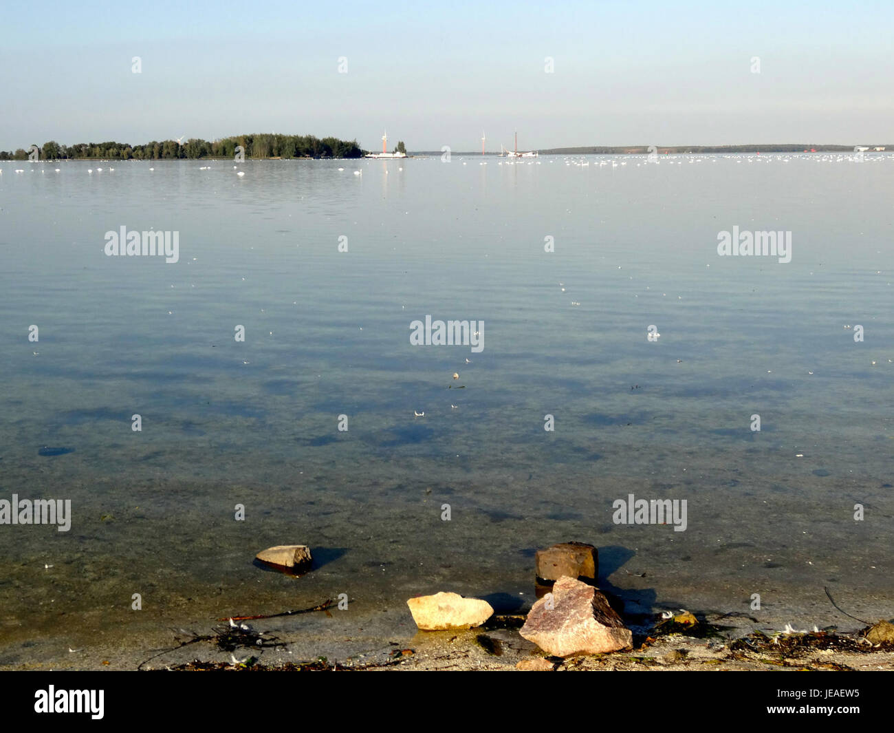 The image shows the IJmeer, a lake in the Netherlands, with the small ...