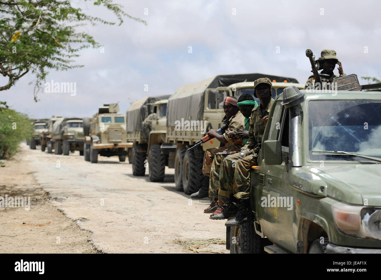 A photograph documenting the early days of the 2014 Barawe Offensive in ...