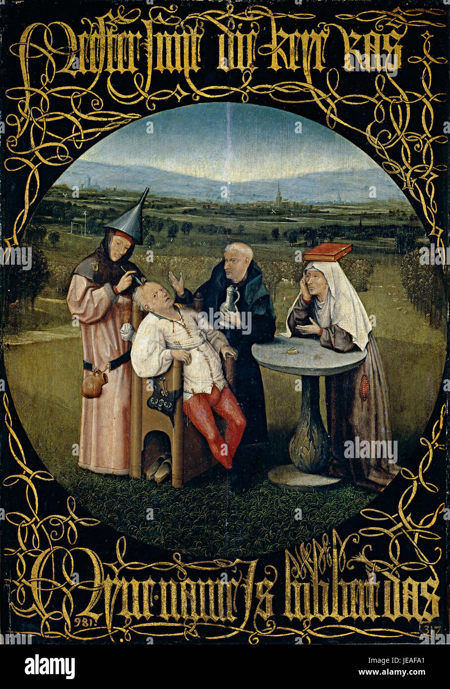 'Cutting the Stone' by Bosch is a painting that explores the themes of ...