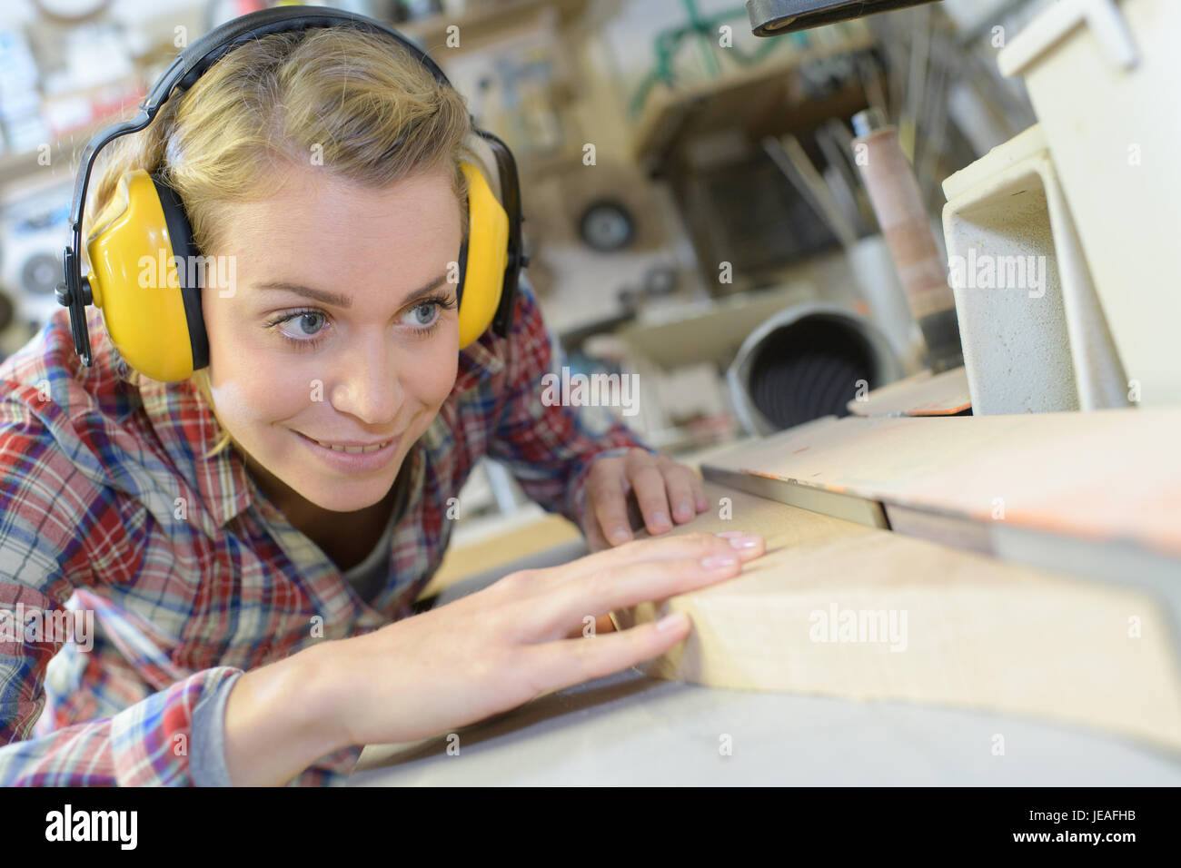 wood worker is building a floor construction Stock Photo - Alamy