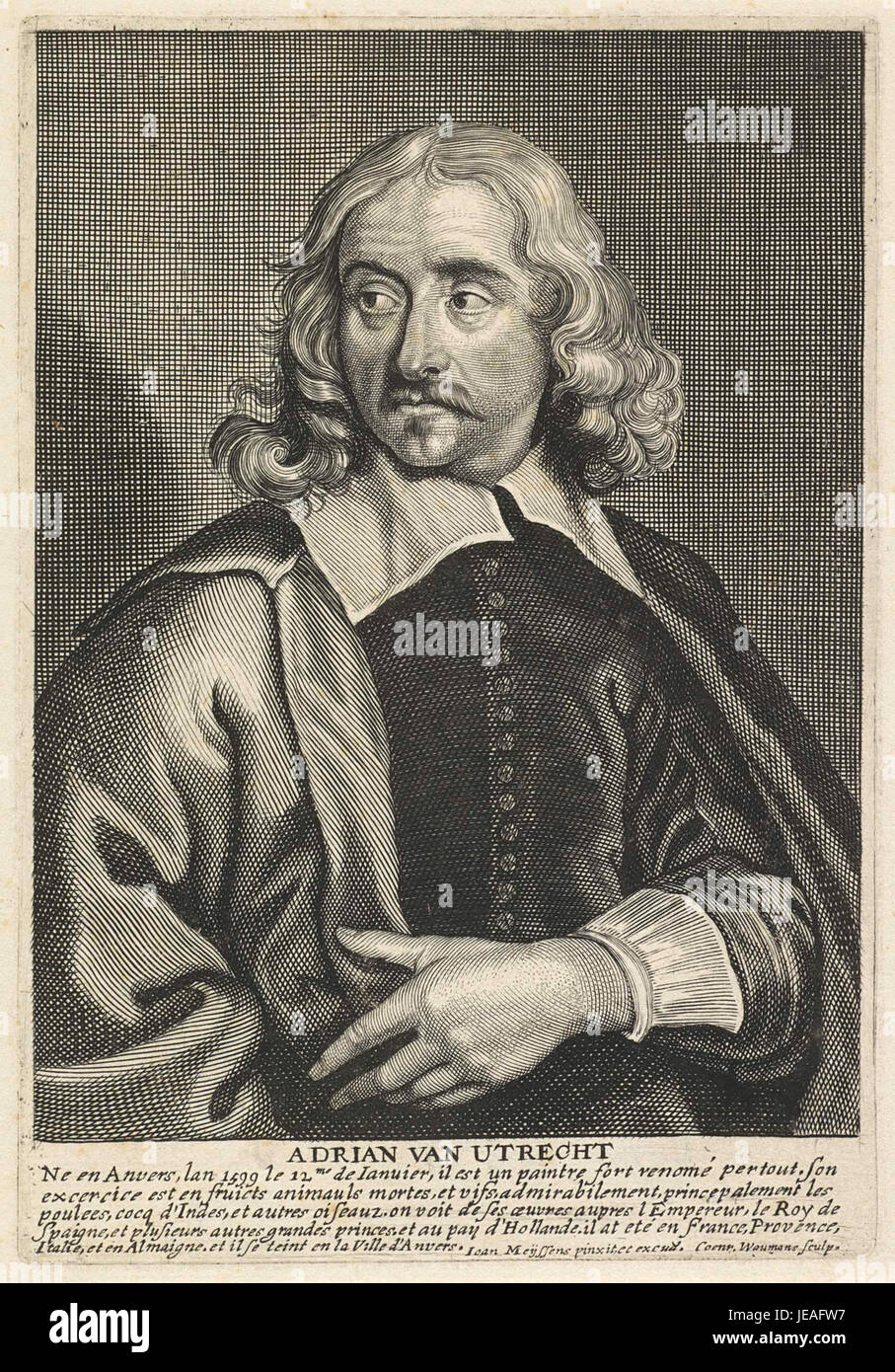 The portrait of Adriaen van Utrecht, painted by Coenraet Waumans ...