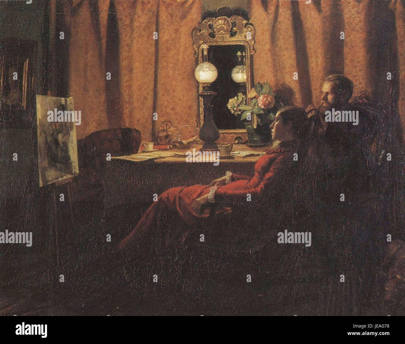 Anna and Michael Ancher, renowned Danish artists, are depicted in a ...