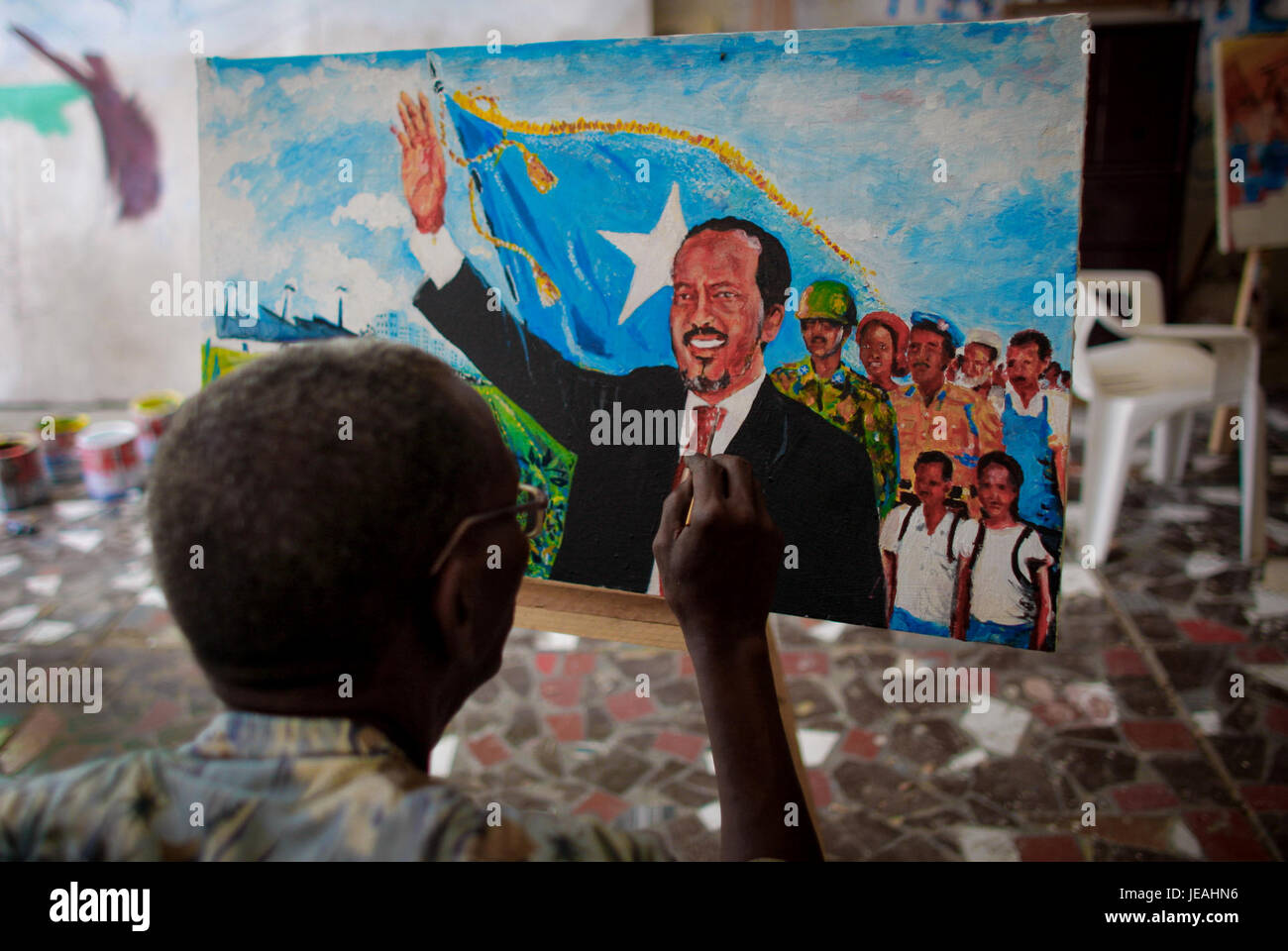 Photograph of Somali artists from January 15, 2013, showcasing their ...