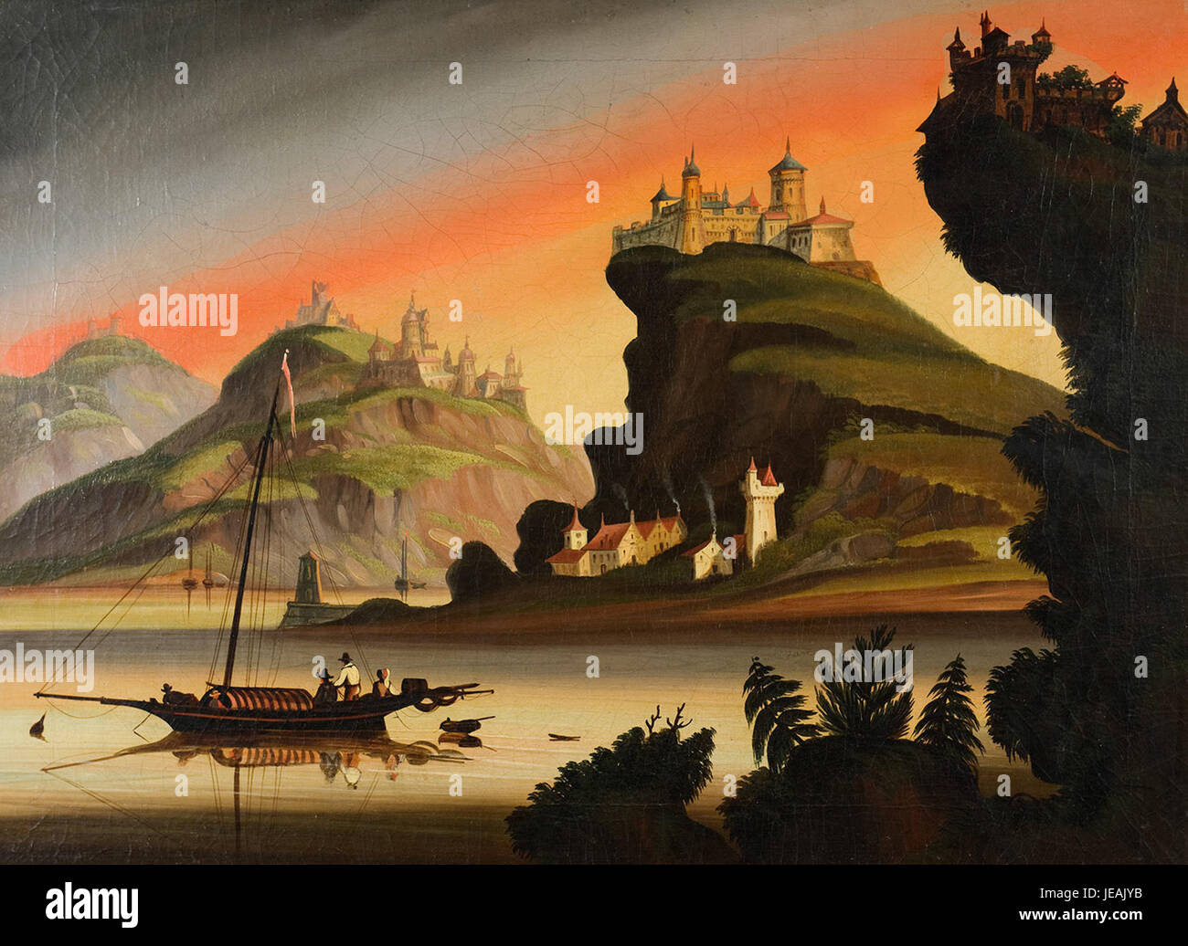 Thomas Chambers' painting 'Castles on the Rhine' depicts the historic ...