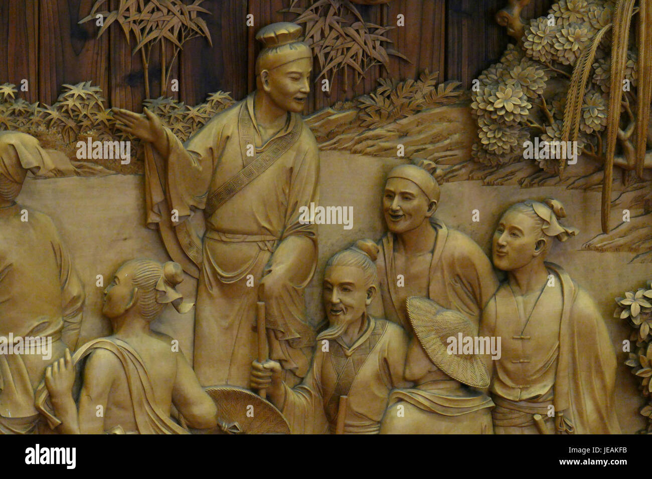 This image, taken on November 21, 2014, depicts a wood carving of Su ...