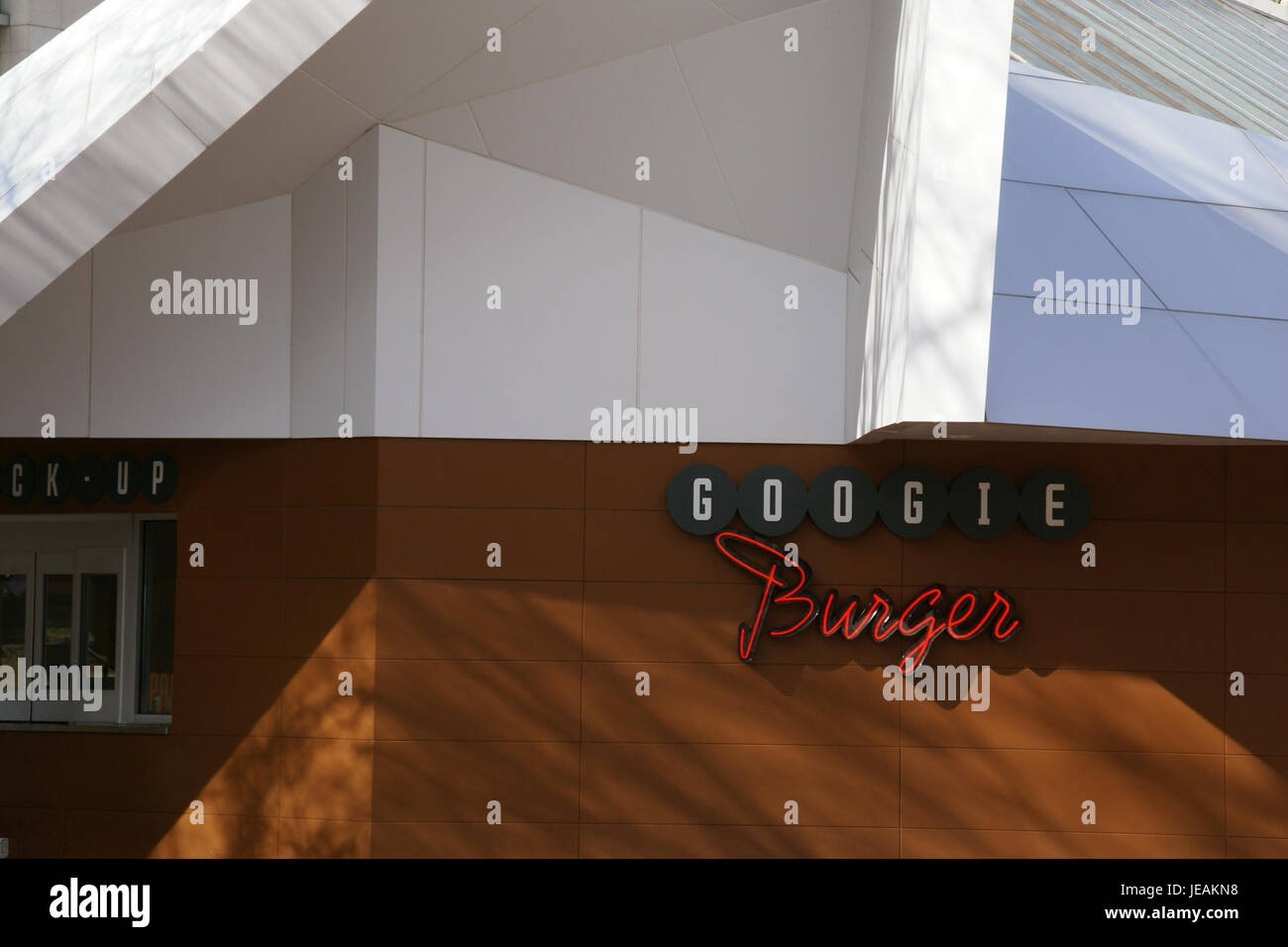 This image captures the Googie Burger, located at Centennial Olympic ...