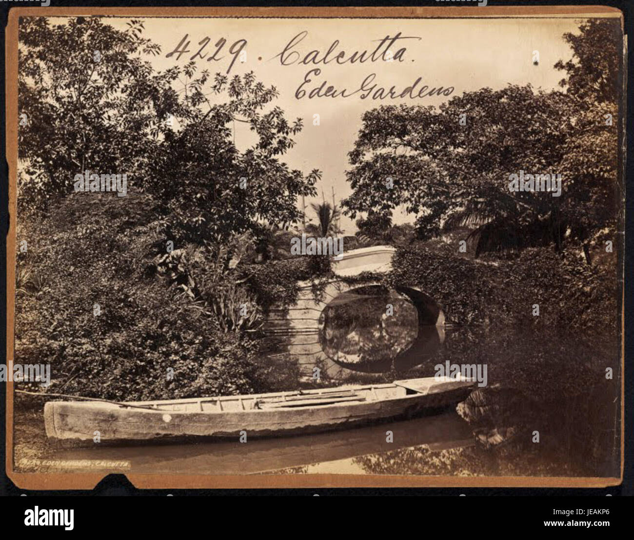 A photograph by Francis Frith depicting Eden Gardens in Calcutta. The ...