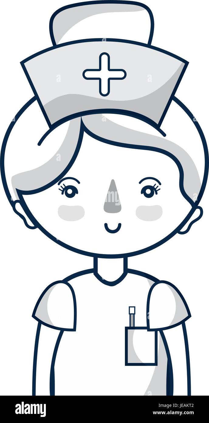 professional nurse with hat in the head Stock Vector Image & Art - Alamy