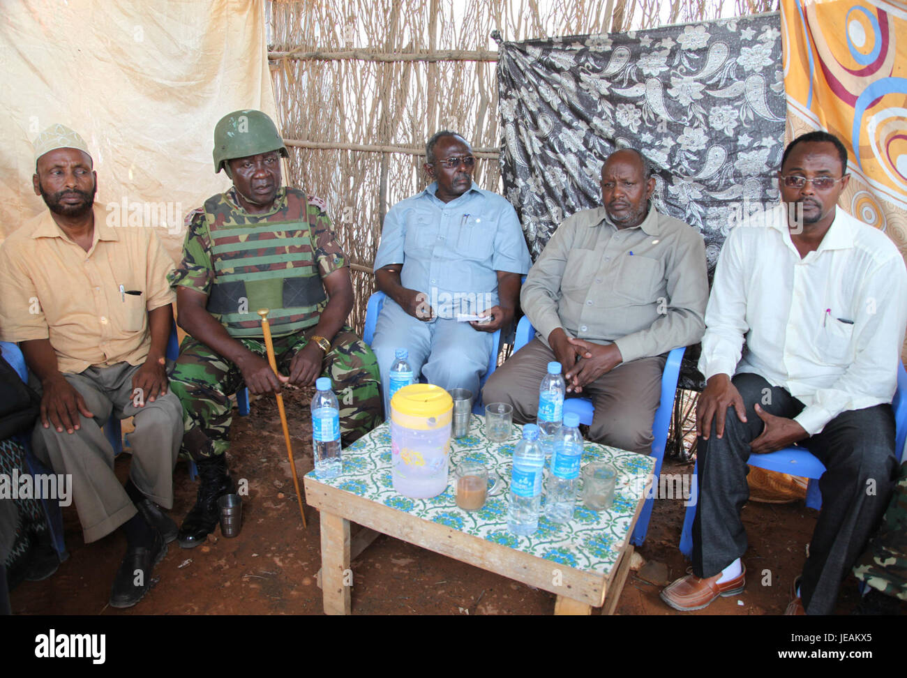 A photograph from December 6, 2014, showing AMISOM forces handing over ...