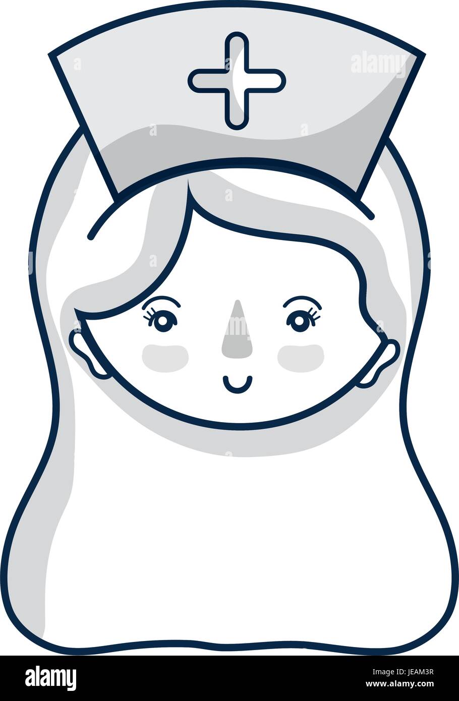 professional nurse face with hat in the head Stock Vector Image & Art ...