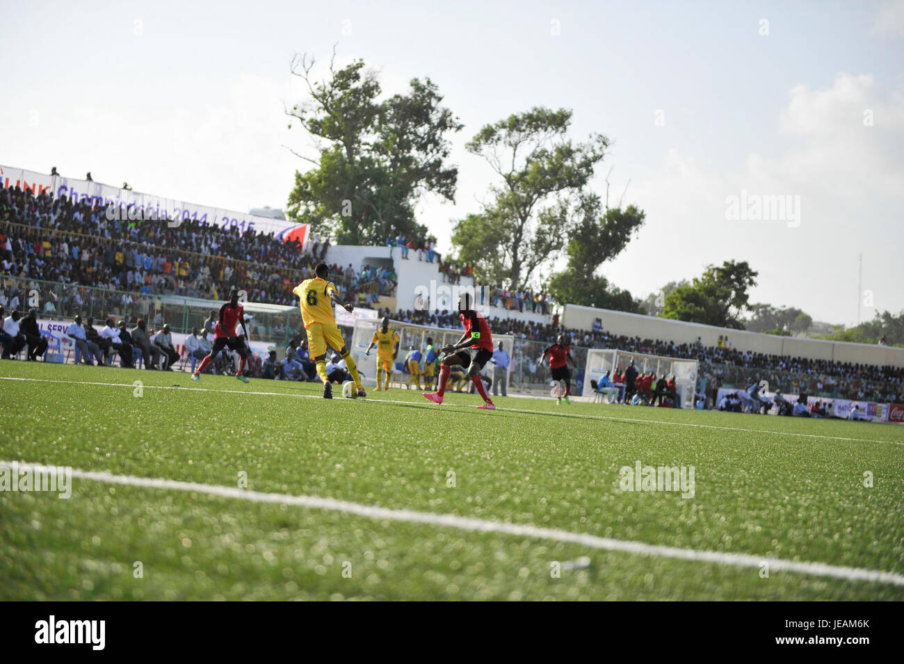 This image captures a moment from a Somali football match on December ...