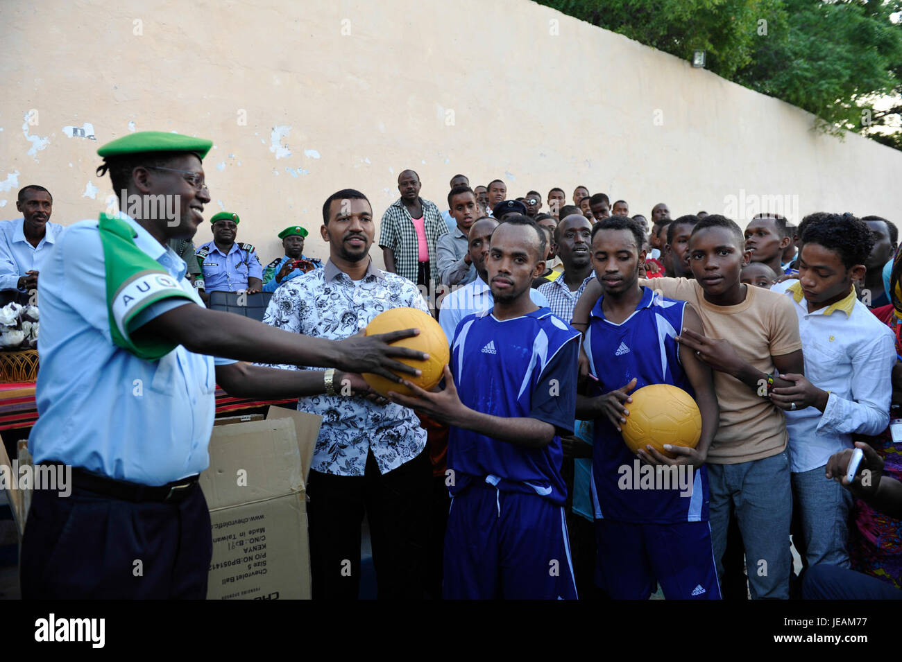 A photo from a football match in the Hamar Weyne district of Mogadishu ...