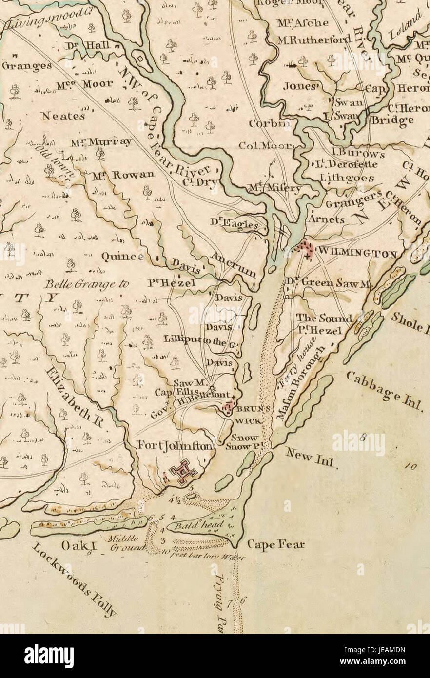 Map of cape fear hi-res stock photography and images - Alamy