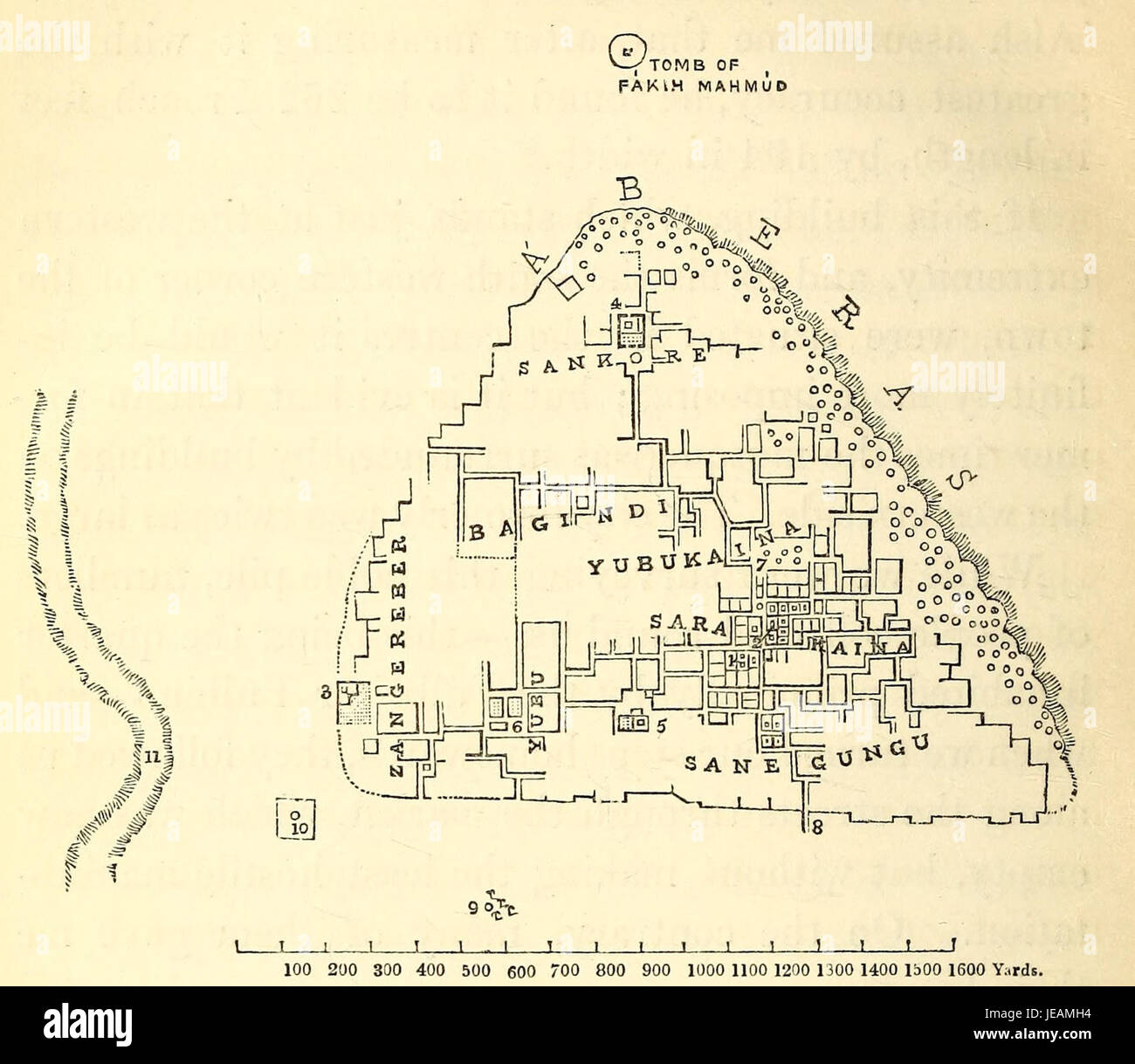 A map of Timbuktu created by Barth in 1858, which illustrates the ...