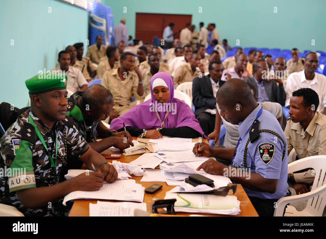 This image shows a police integration exercise involving various ...