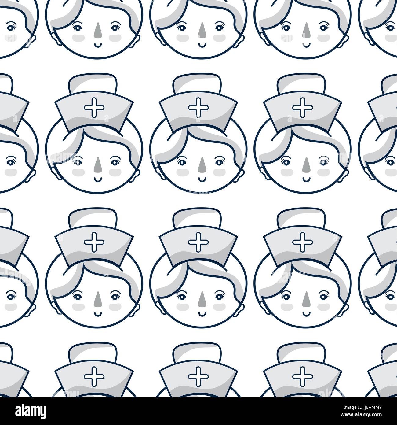 professional nurse face with hat in the head background Stock Vector ...