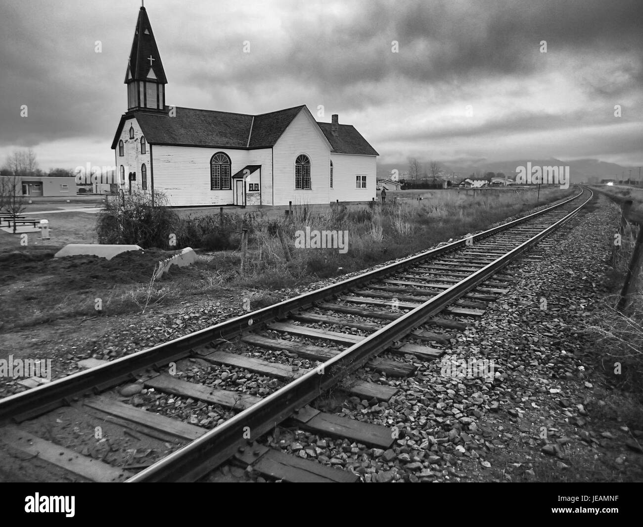 The Old Church Down By The Railroad Tracks is an evocative image ...