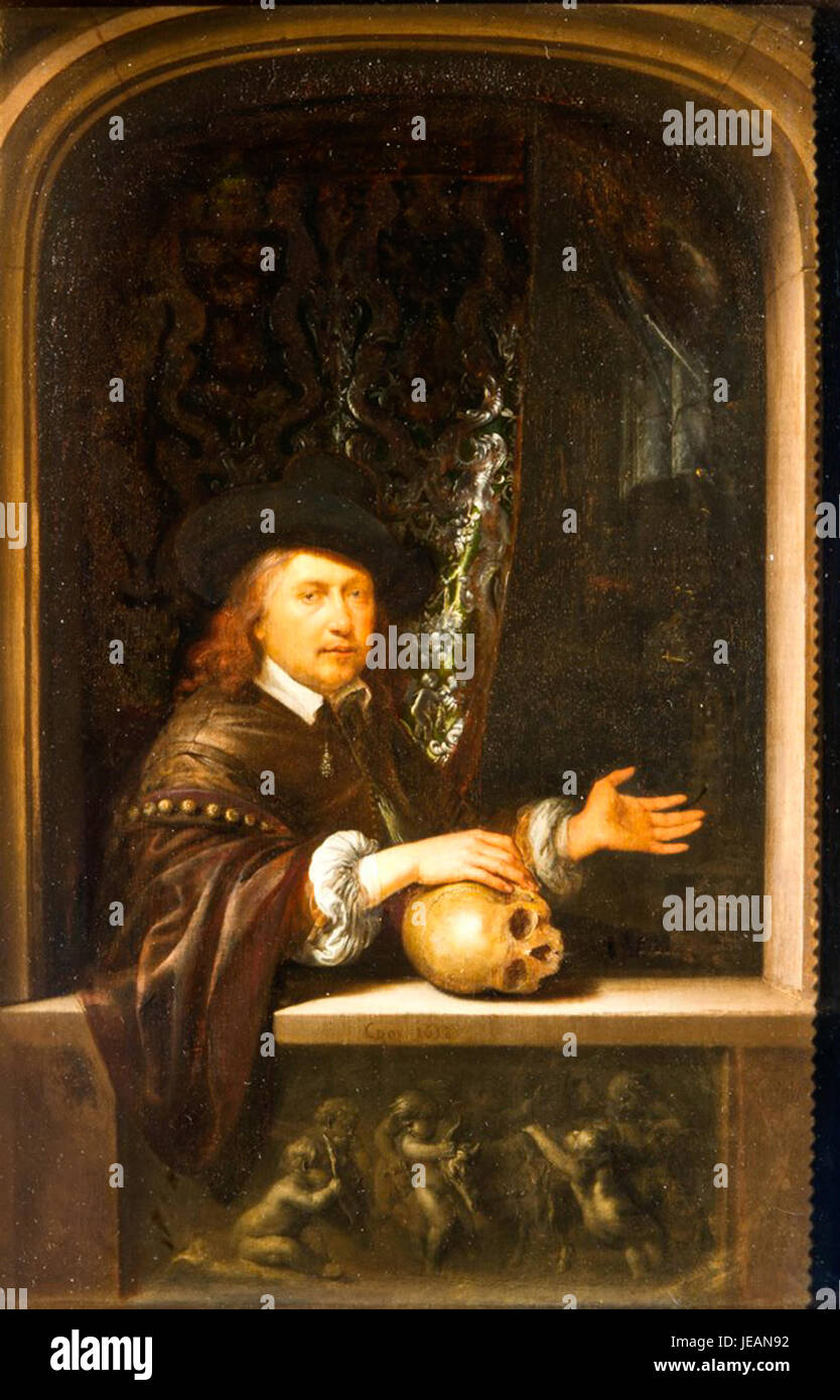 This self-portrait by Rembrandt’s pupil, Dou, shows the artist in an ...