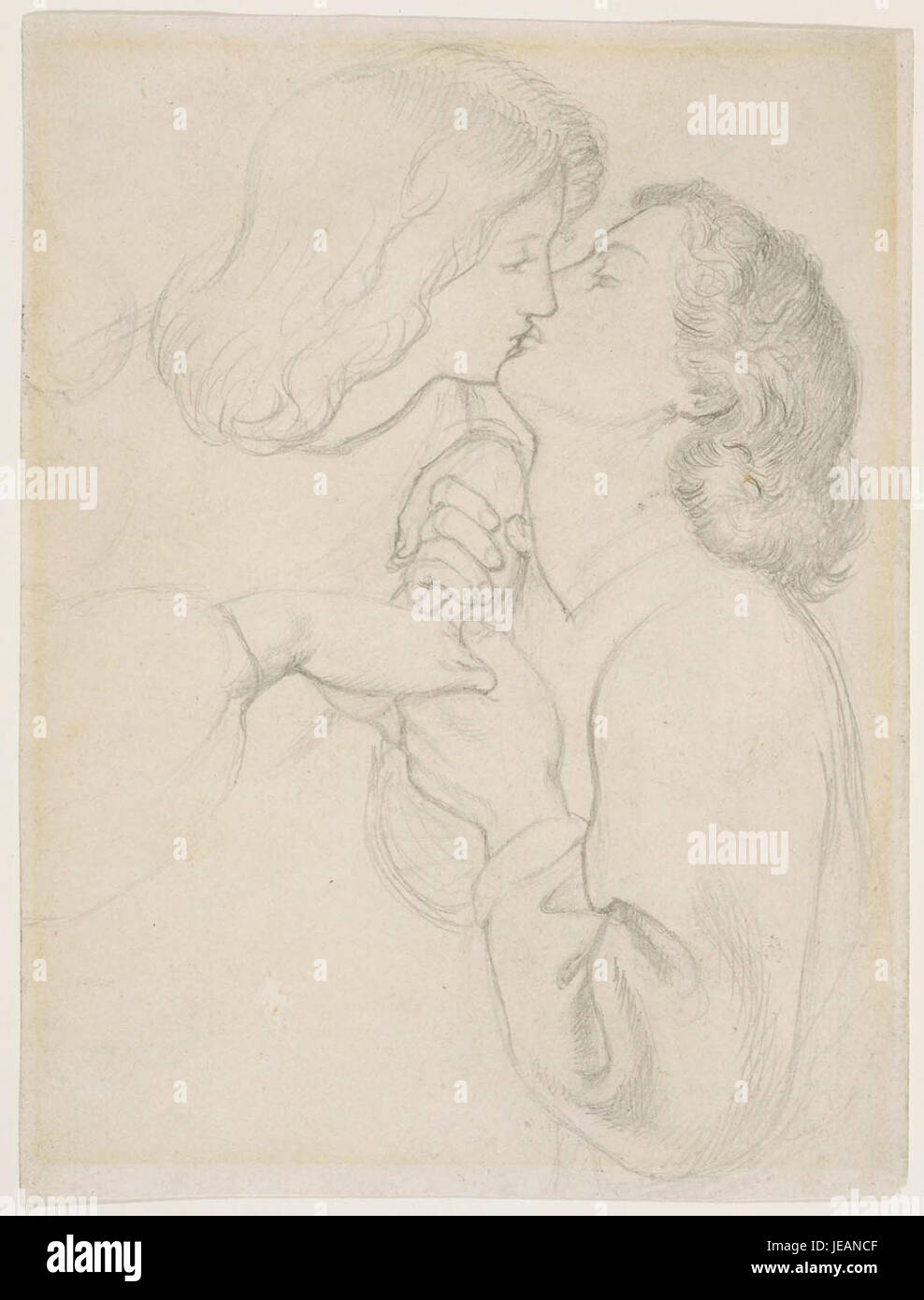 A study by Dante Gabriel Rossetti for his painting 'The Rose Garden ...