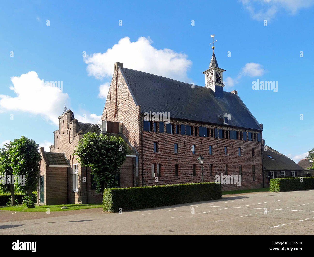 This image depicts a view of the church at Windesheim, known for its ...