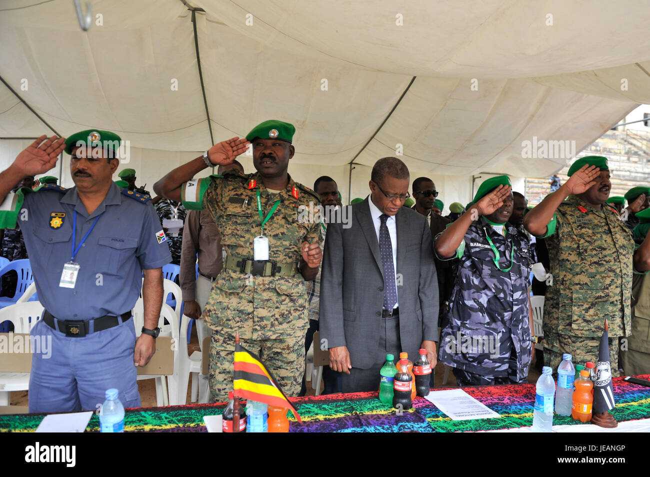 The Ugandan Formed Police Unit, part of United Nations peacekeeping ...
