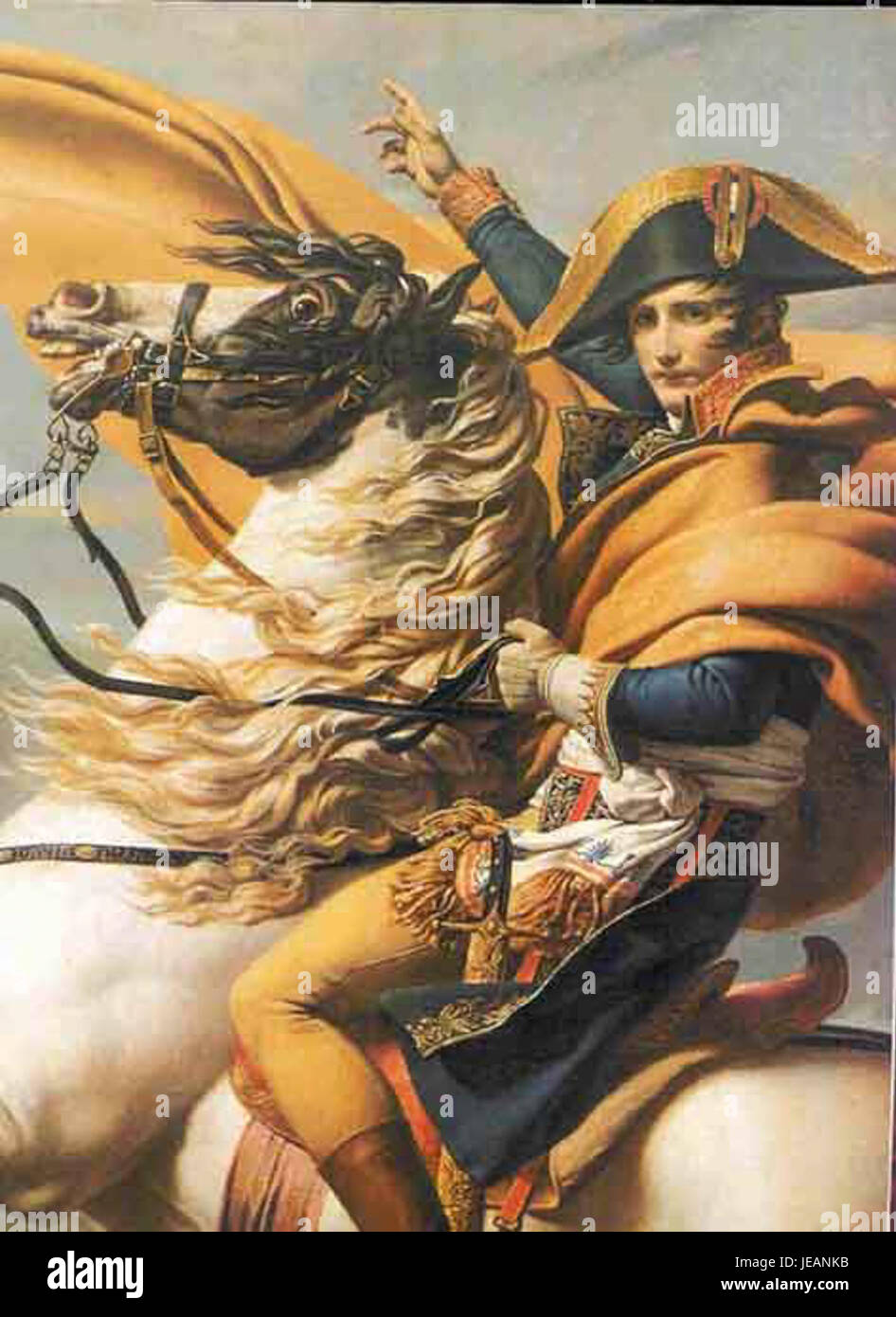 David - Napoleon crossing the Alps - Malmaison1 detail1 Stock Photo - Alamy