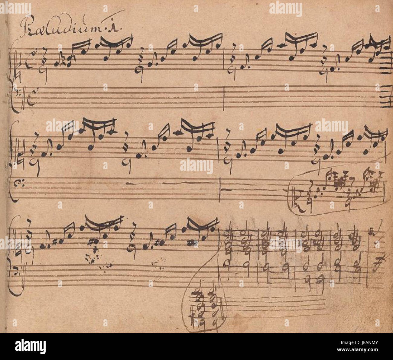 The 'Bach WTC 1 Prelude 1' refers to the early manuscript of Johann ...