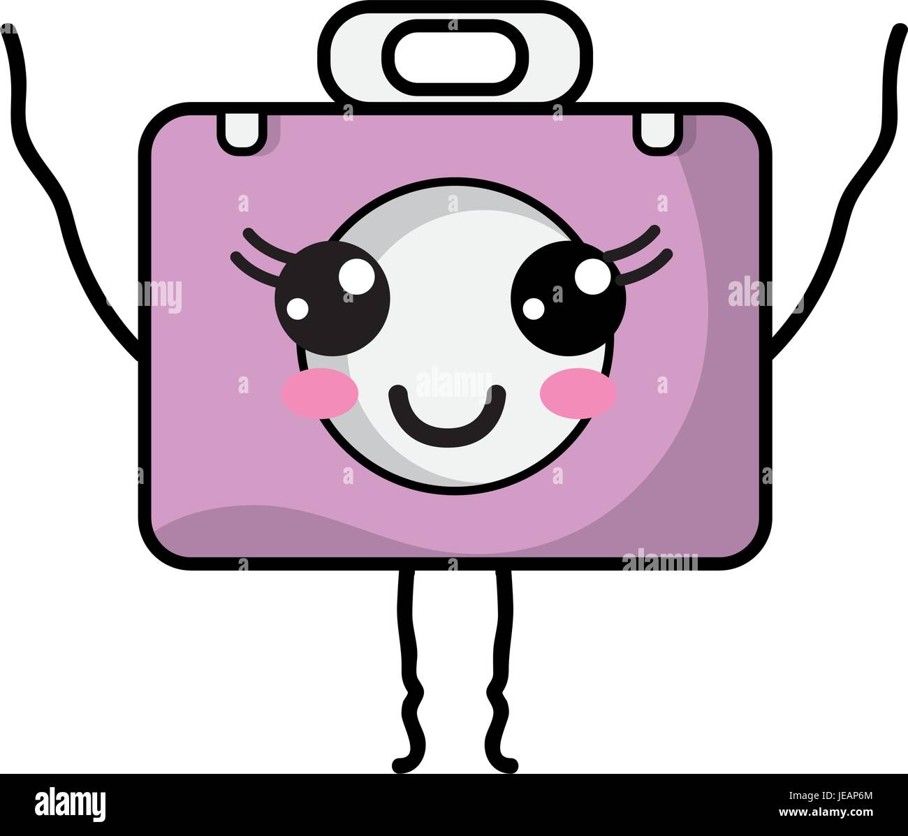 kawaii cute happy briefcase and medical kit Stock Vector Image & Art ...