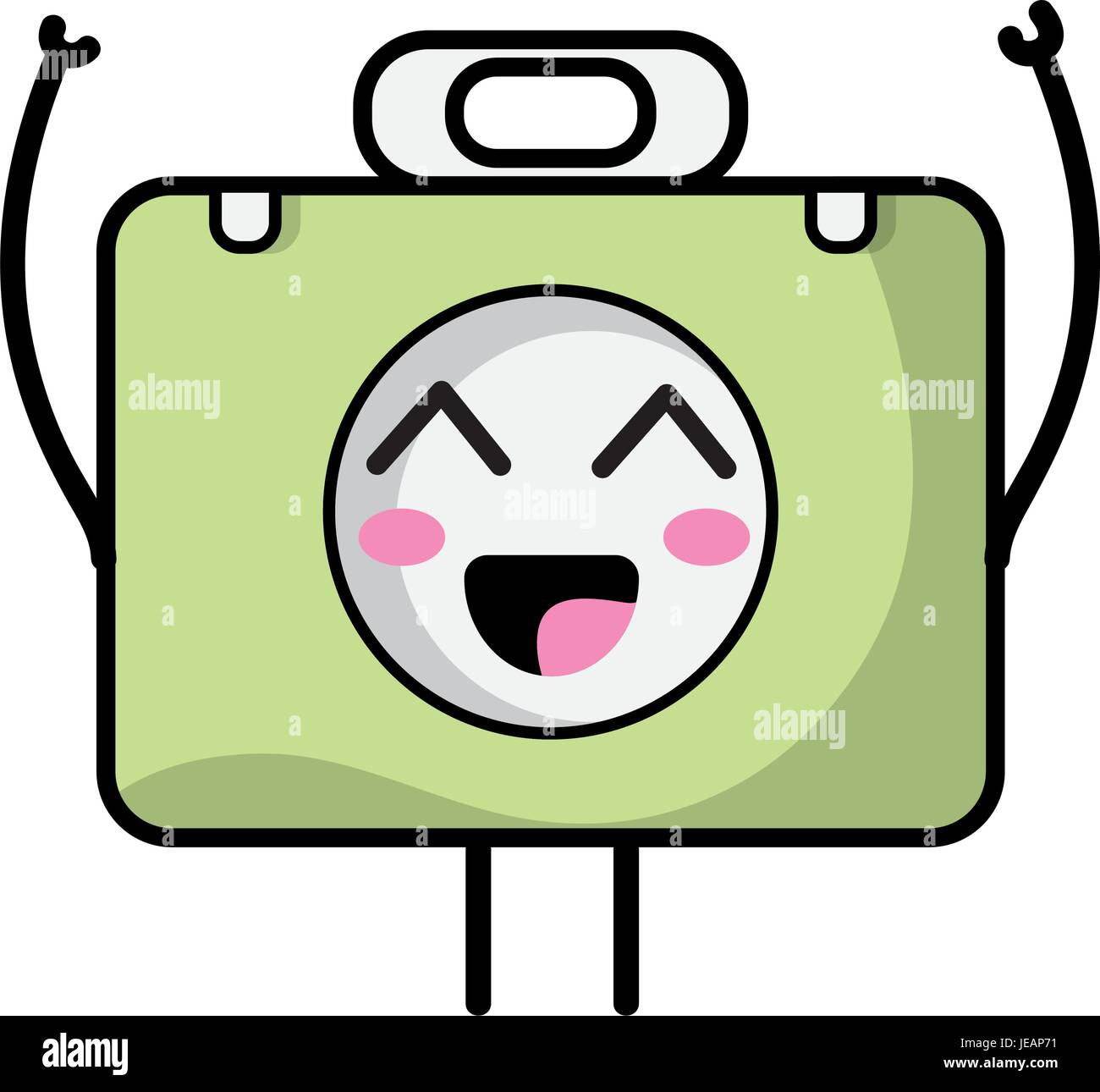 kawaii cute happy briefcase and medical kit Stock Vector Image & Art ...