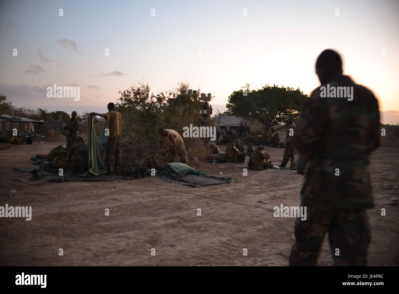 The image shows the second day of the AMISOM Advance, a military ...
