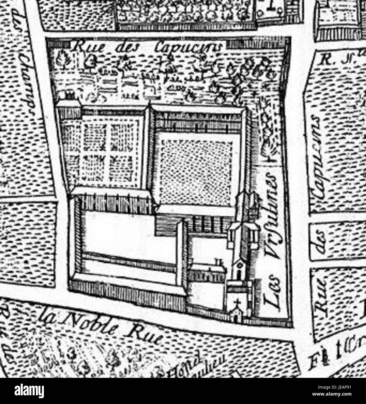 The plan of the Couvent des Ursulines by Gomboust is a historical ...