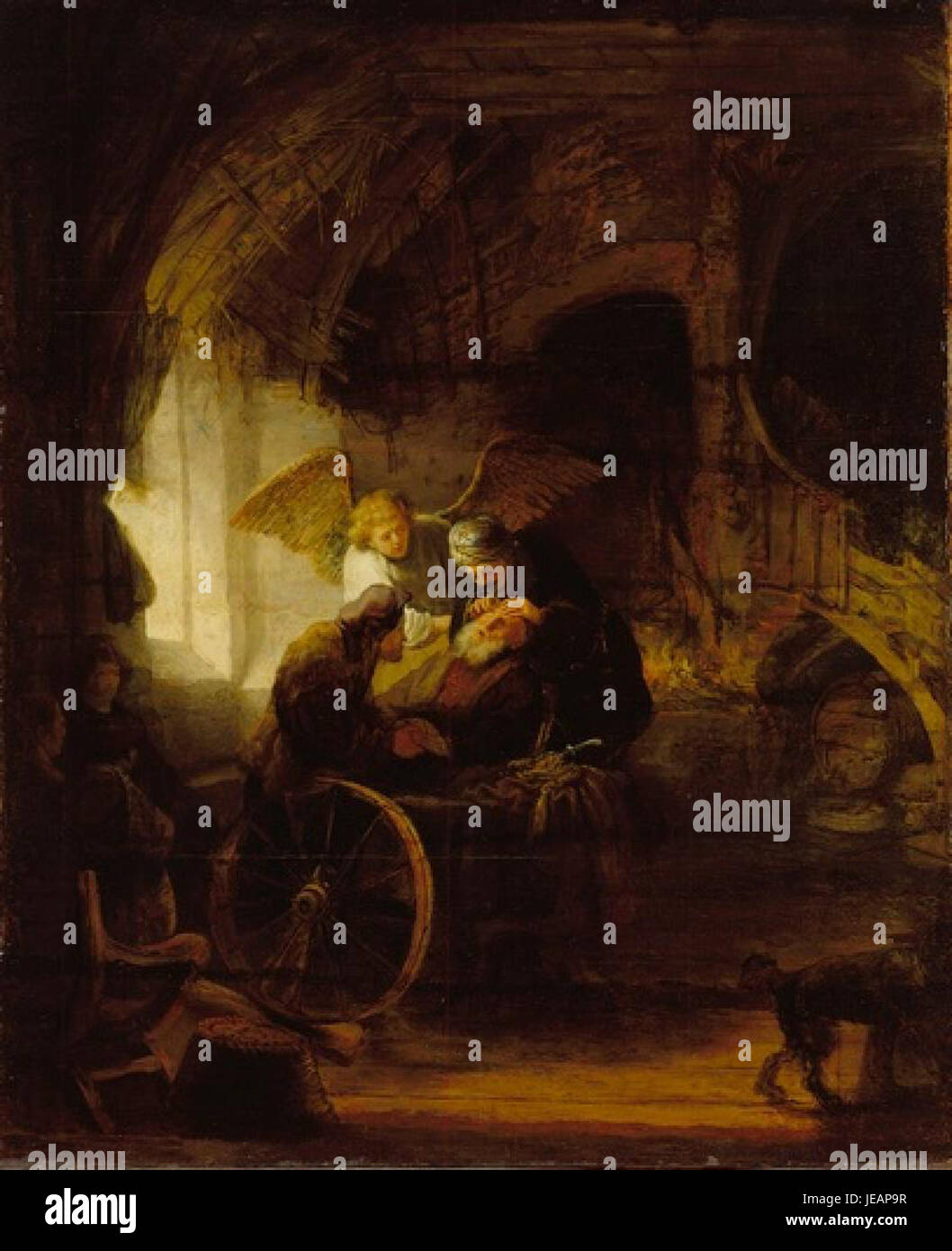 The painting 'Tobit and Angel Healing Blindness' from the Circle of ...