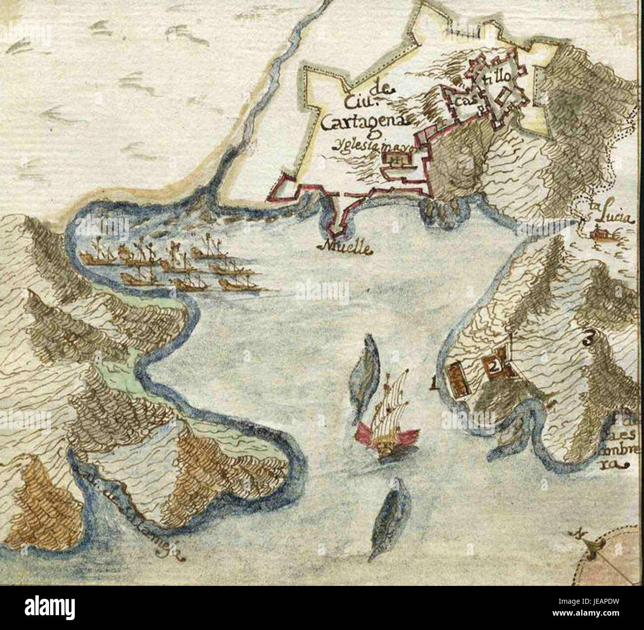 Old map of cartagena hi-res stock photography and images - Alamy