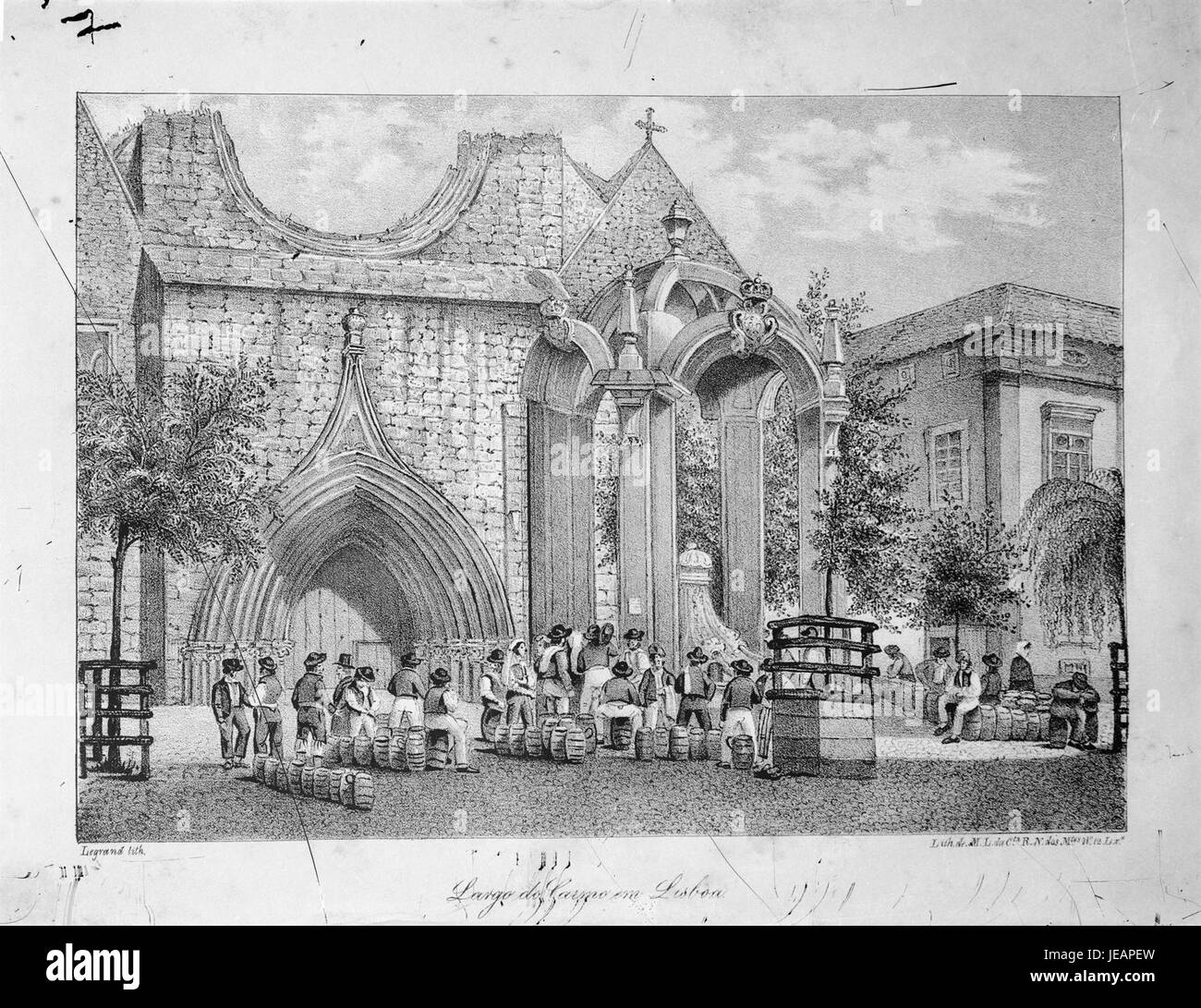 A photograph of the Chafariz do Largo do Carmo in Lisbon, Portugal ...