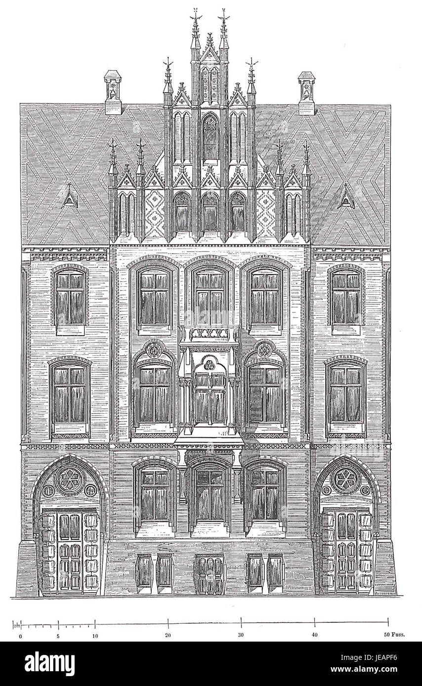 An architectural drawing of the Johannes Otzen House, designed by ...