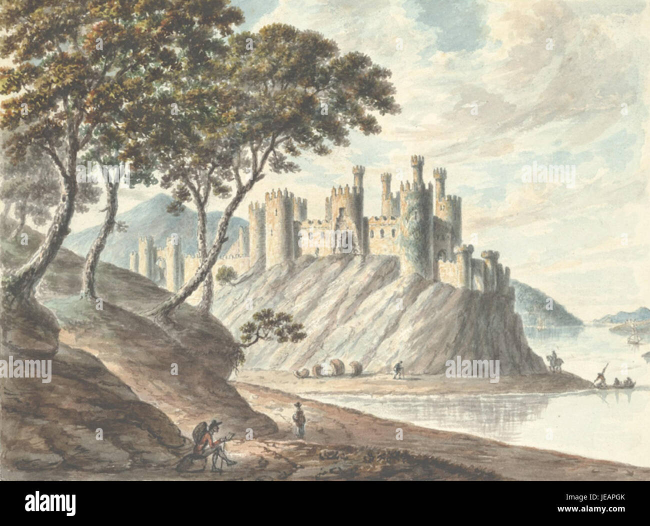 Conway Castle, located in North Wales, is a medieval fortress built by ...