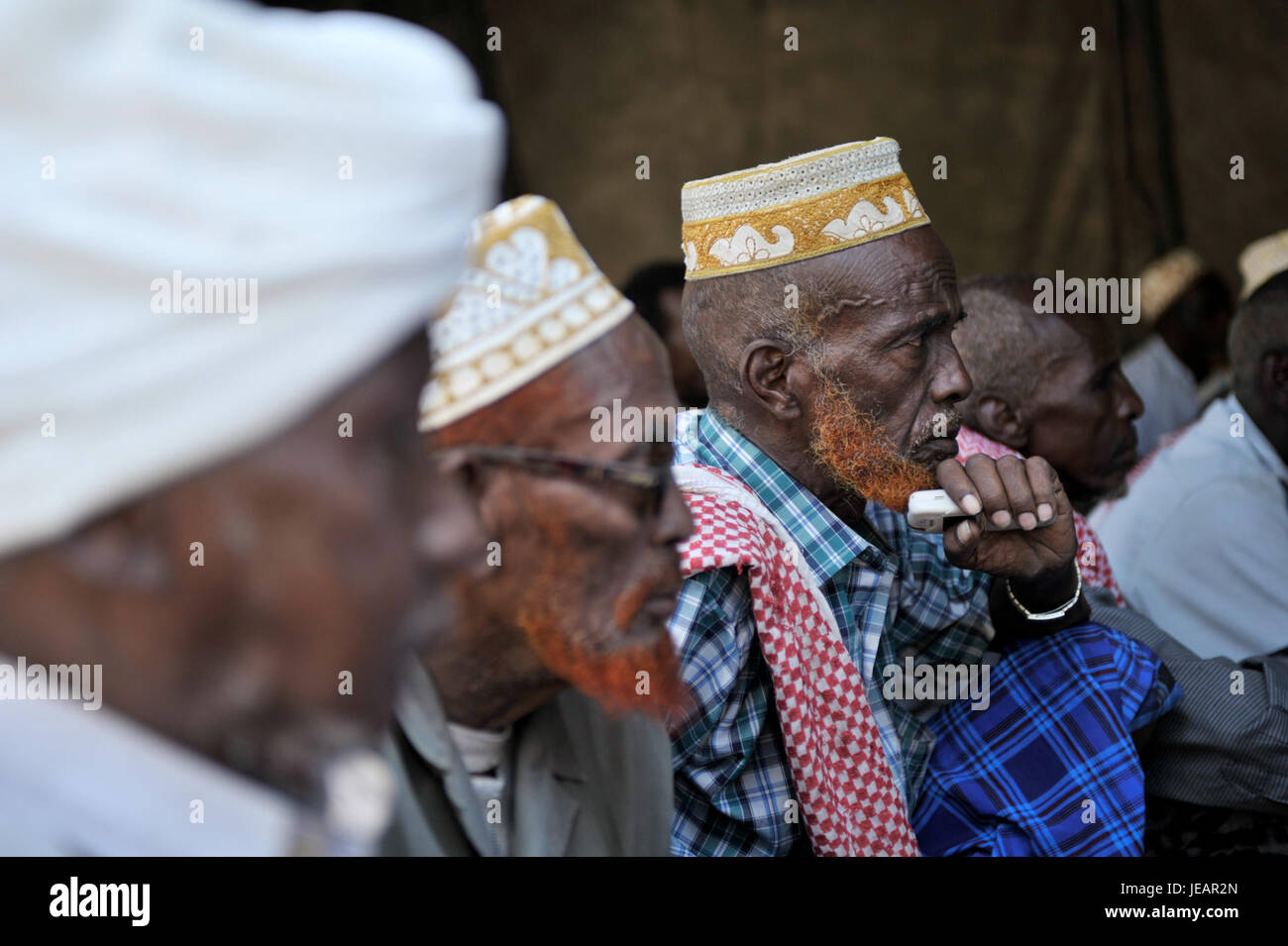 The image shows a scene from Belet Weyne, a city in central Somalia ...