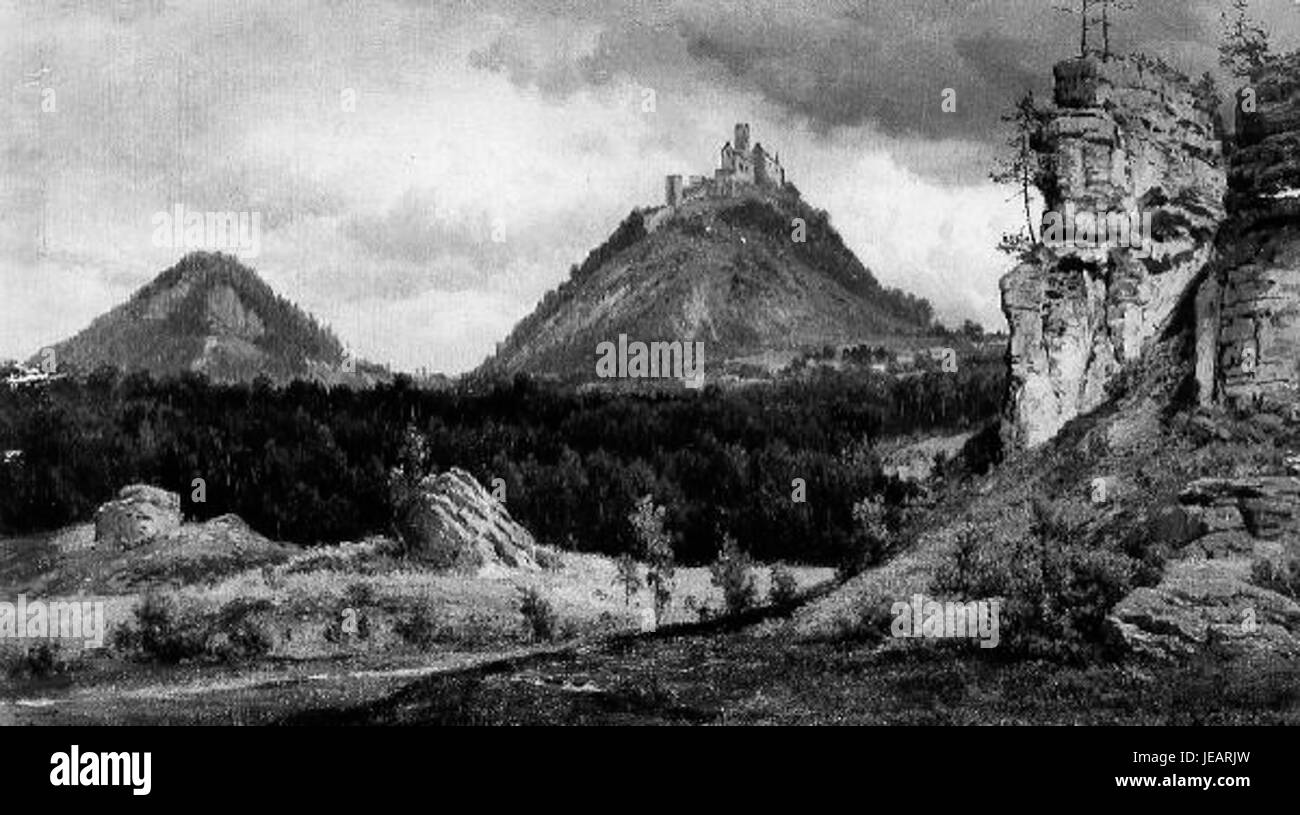 Alois Kirnig's painting 'Hrad Bezdez' depicts the medieval Bezdez ...