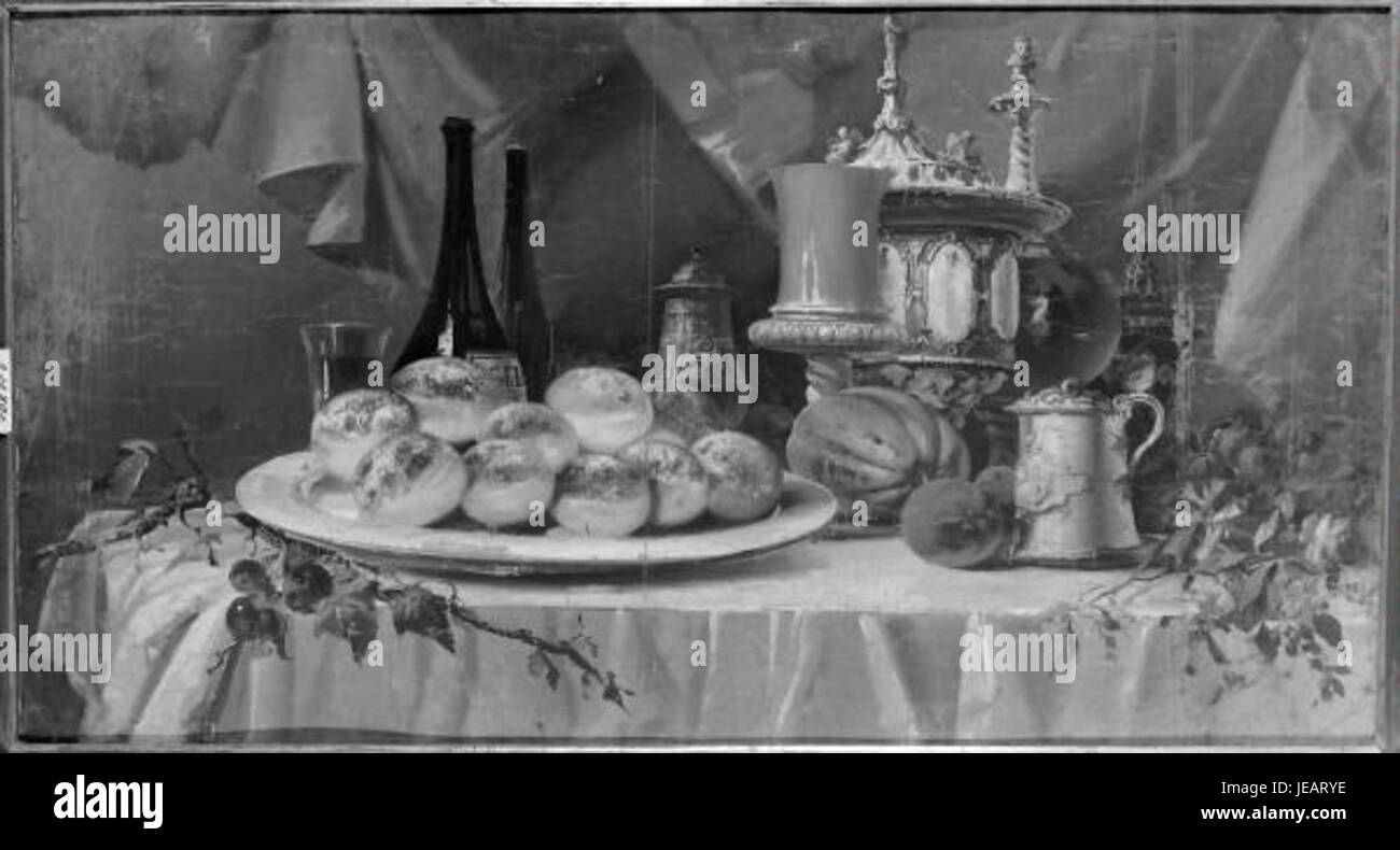 'Zatisi s koblihami' (Still Life with Donuts) is a painting by an ...