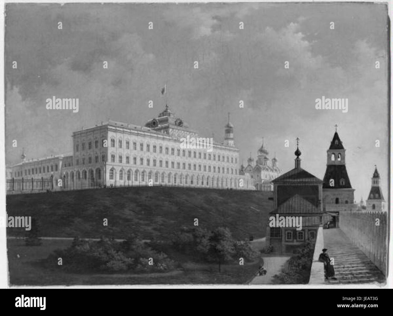 This image depicts the Tsar's Palace in the Kremlin, Moscow, showcasing ...