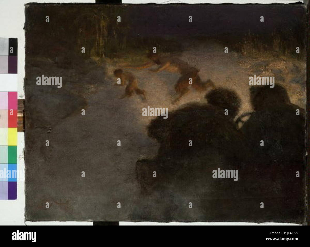 Fauni prchajici pred automobilem by Beneš Knüpfer depicts a dramatic ...