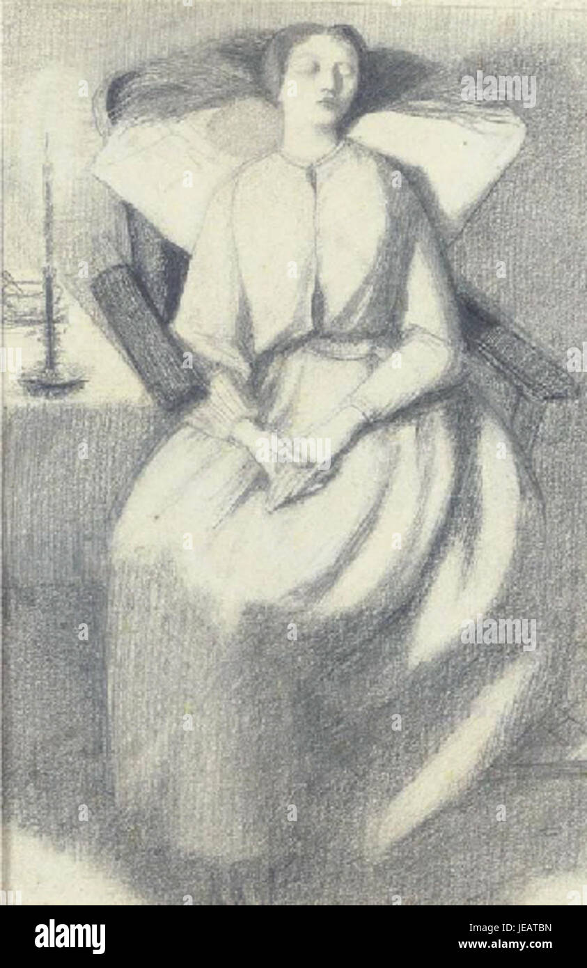 Dante Gabriel Rossetti - Elizabeth Siddal seated in a chair Stock Photo ...