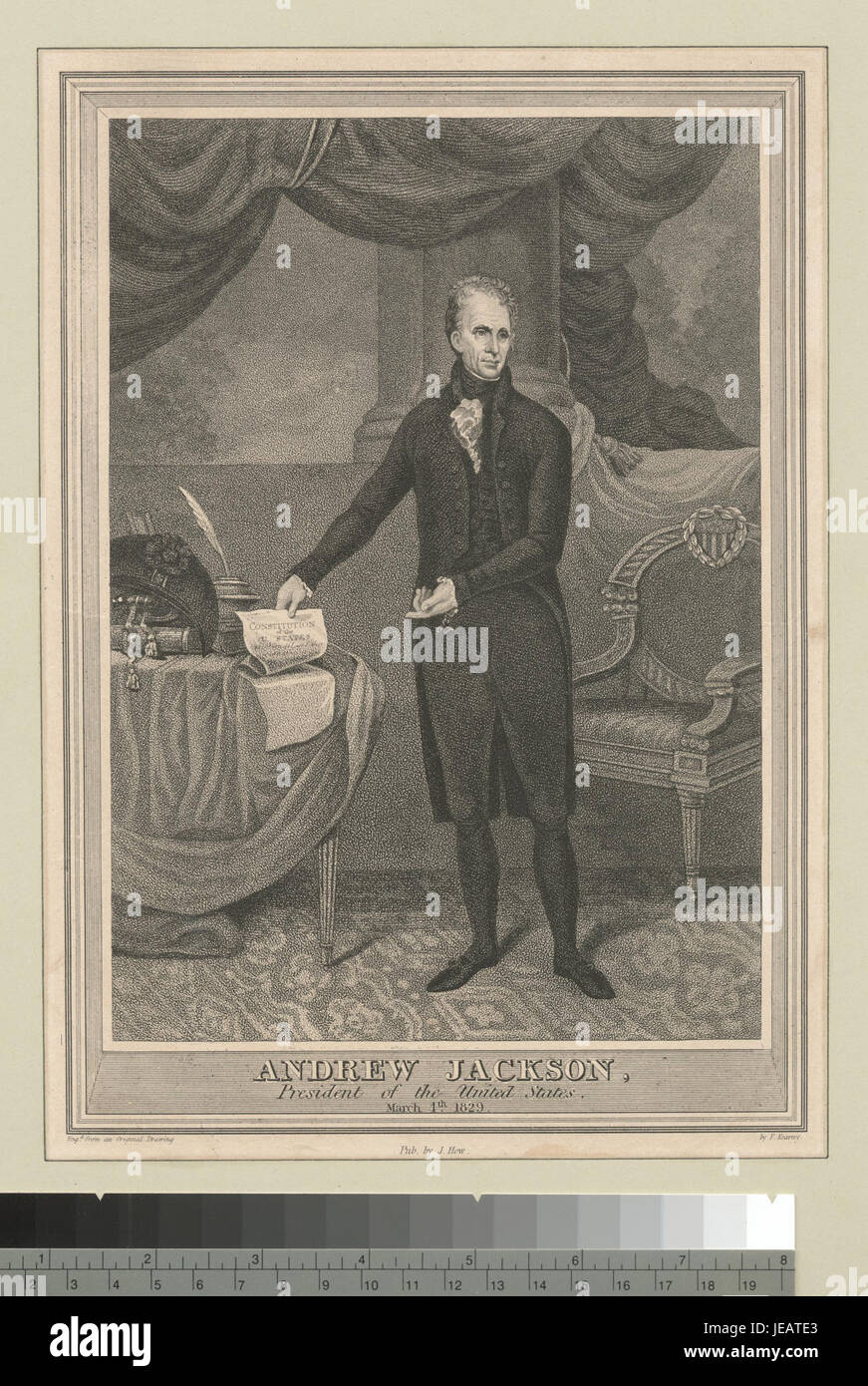 A historical portrait of Andrew Jackson, the 7th President of the ...