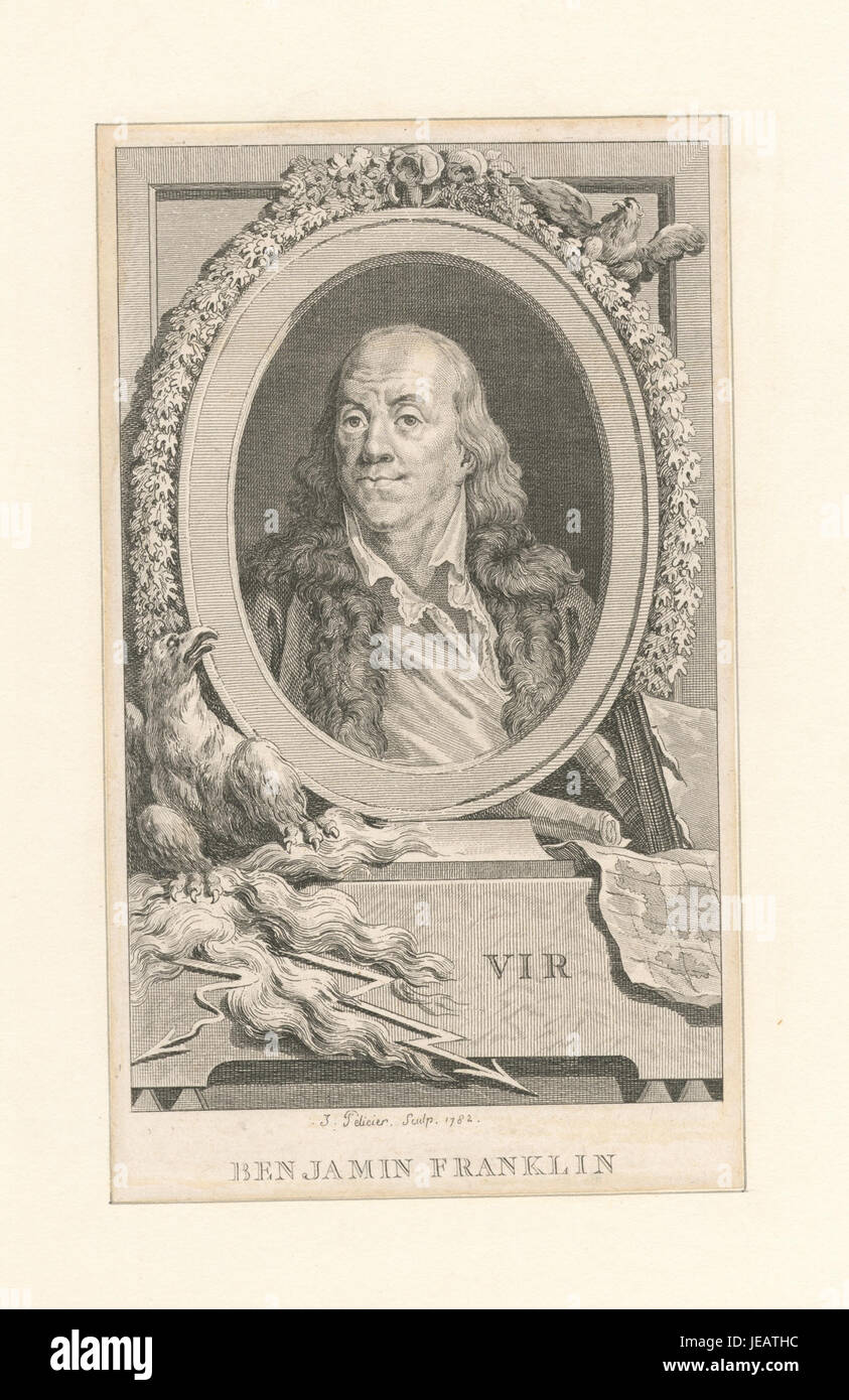 An iconic portrait of Benjamin Franklin, the American statesman ...