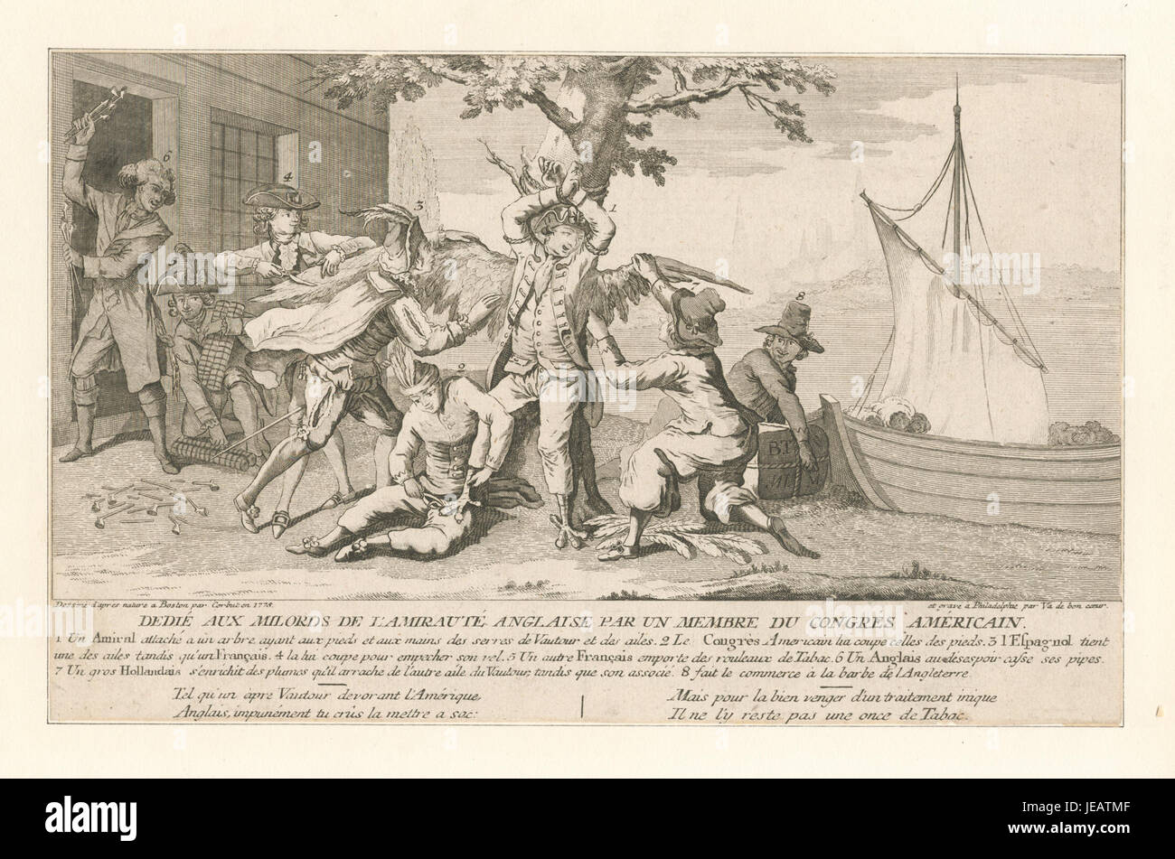 An allegorical painting depicting the Franco-American Alliance of 1778 ...