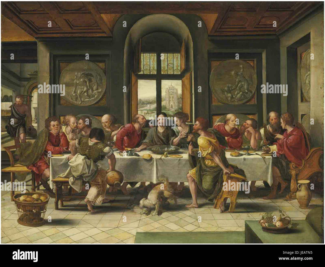 'The Last Supper' by Pieter Coecke van Aelst and his workshop depicts ...