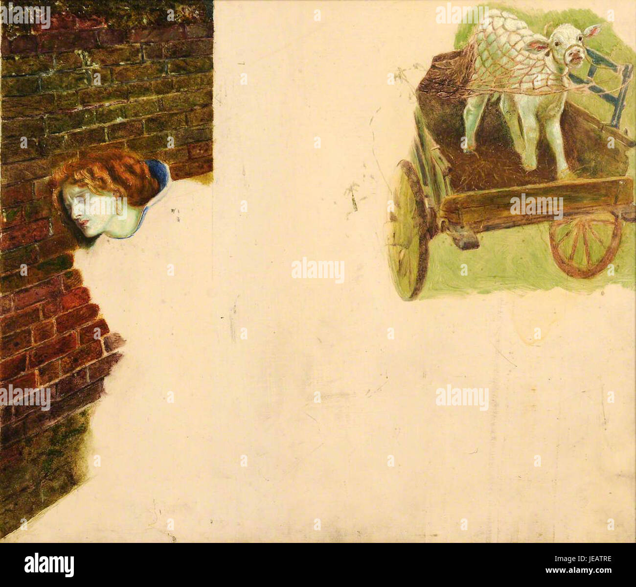 A preparatory study for Dante Gabriel Rossetti’s *Found*, featuring ...