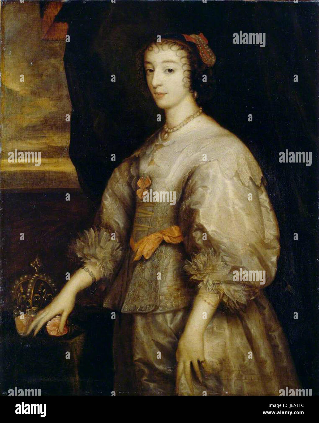 'Portrait of Henrietta Maria' by Anthony van Dyck depicts the queen ...