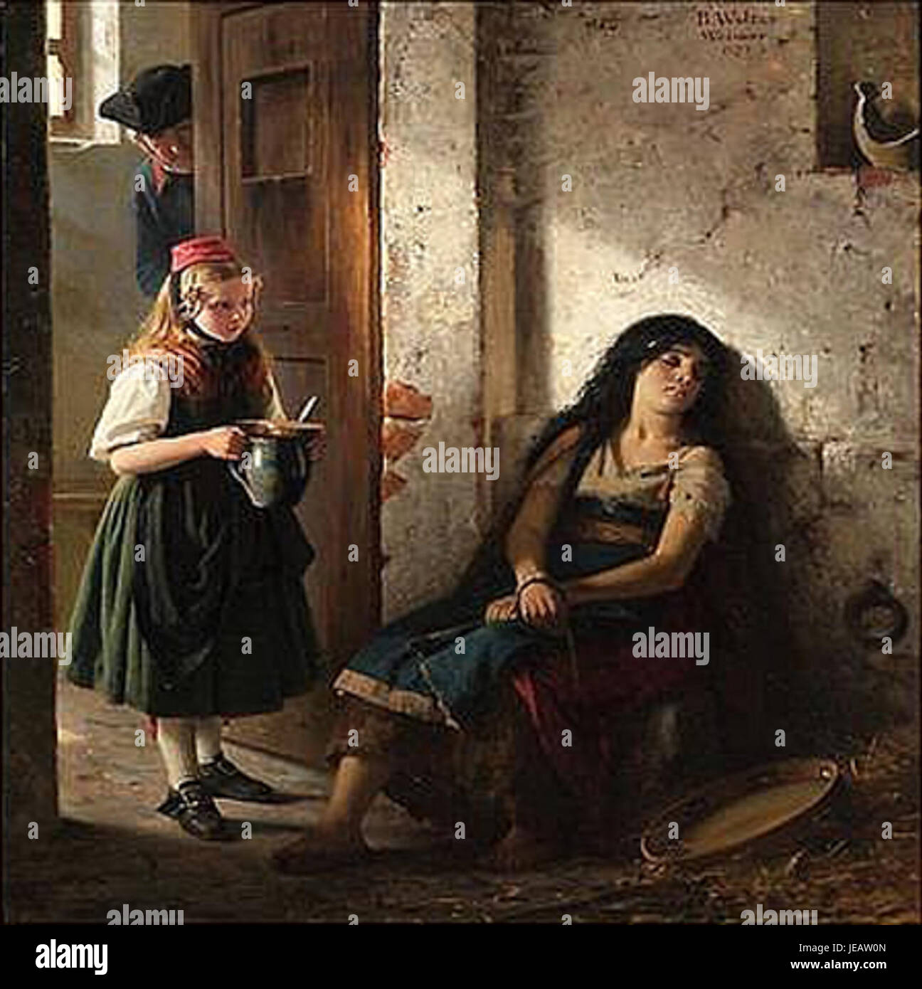 *Junge Zigeunerin im Arrest* is a painting by Berthold Woltze ...