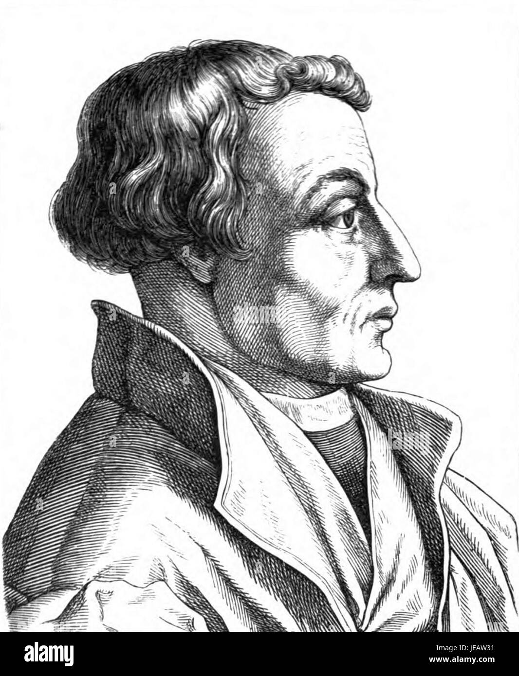 This image depicts Martin Bucer, a prominent figure in the Protestant ...
